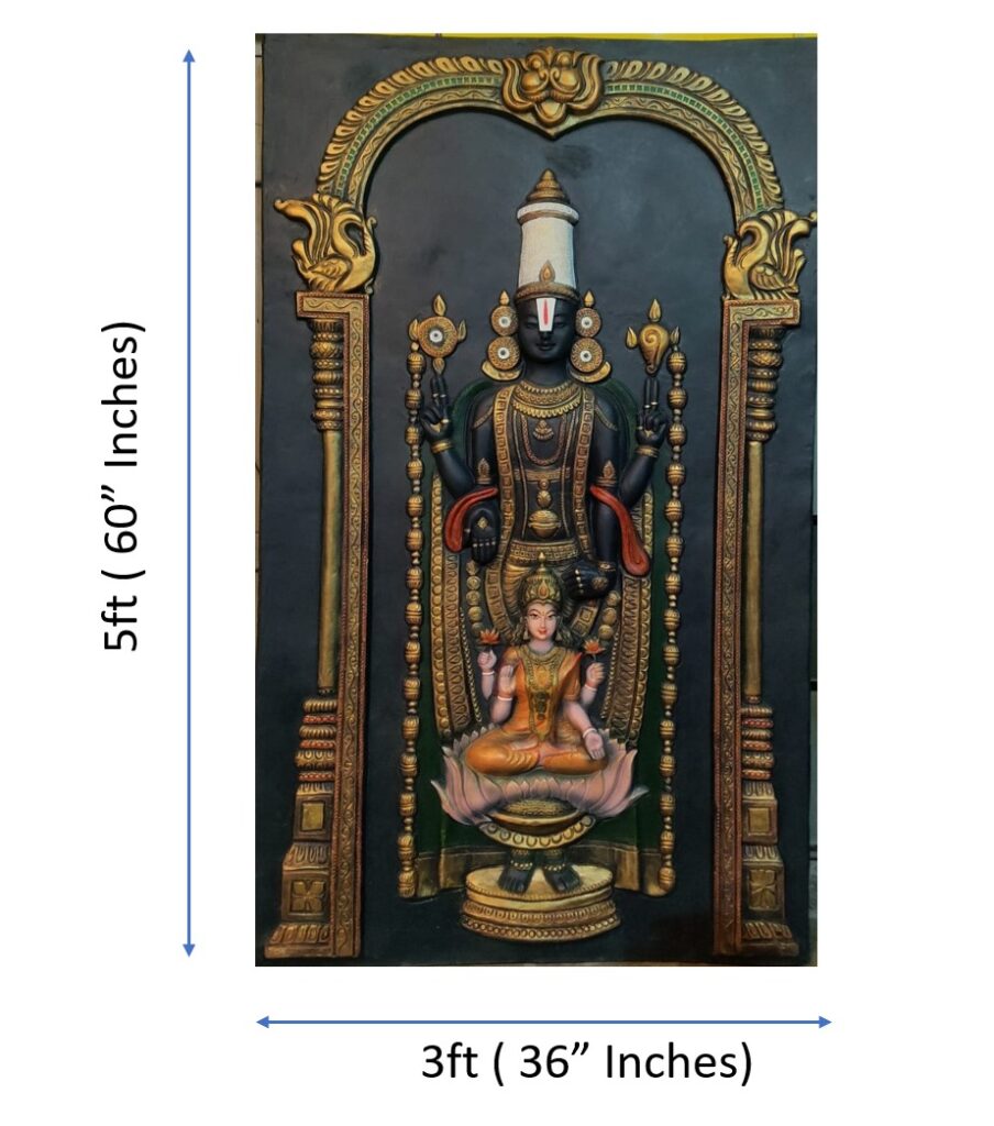 Balaji With Lakshmi Devi Fibre Wall Mural 5ft X 3ft - ALFA & BETA ...